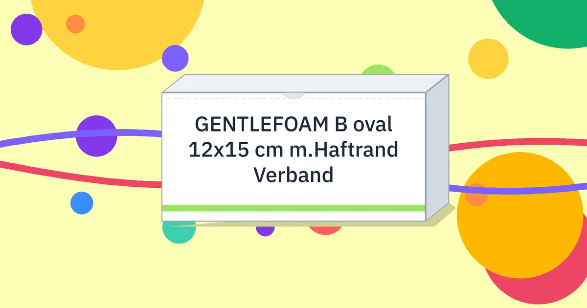 Symbolbild: Packung mit der Aufschrift GENTLEFOAM B oval 12x15 cm m.Haftrand Verband (PZN 19721127) – Verfügbarkeit und Bezug in Apotheken in Frankfurt am Main