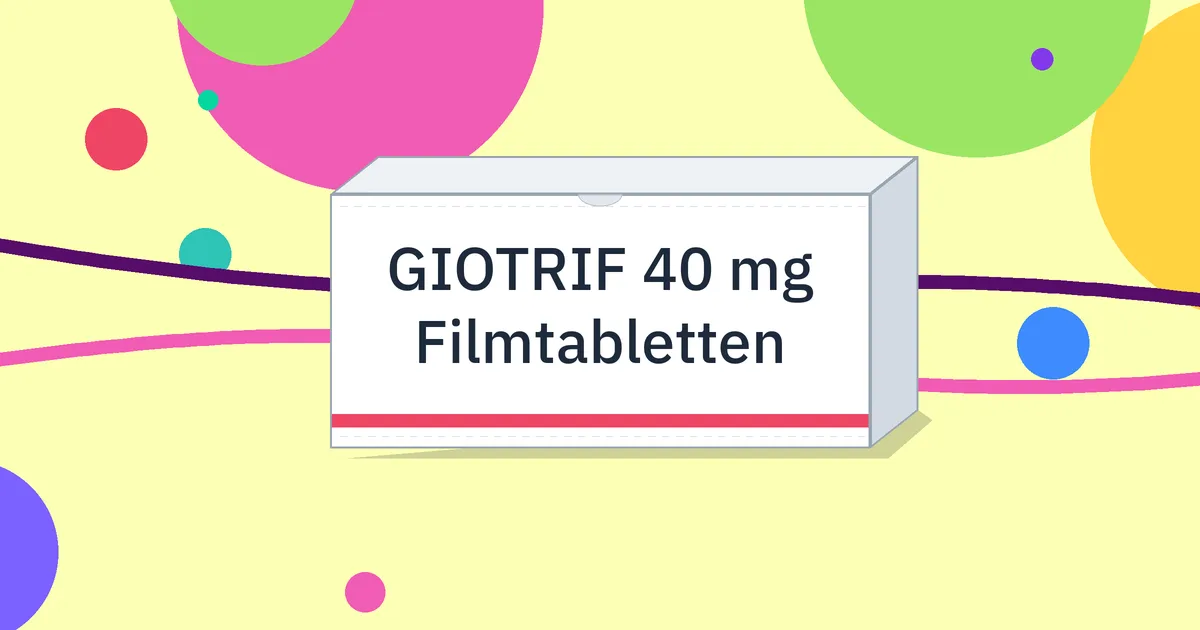 Symbolbild: Packung mit der Aufschrift GIOTRIF 40 mg Filmtabletten (PZN 10826445) – Verfügbarkeit und Bezug in Apotheken in Frankfurt am Main