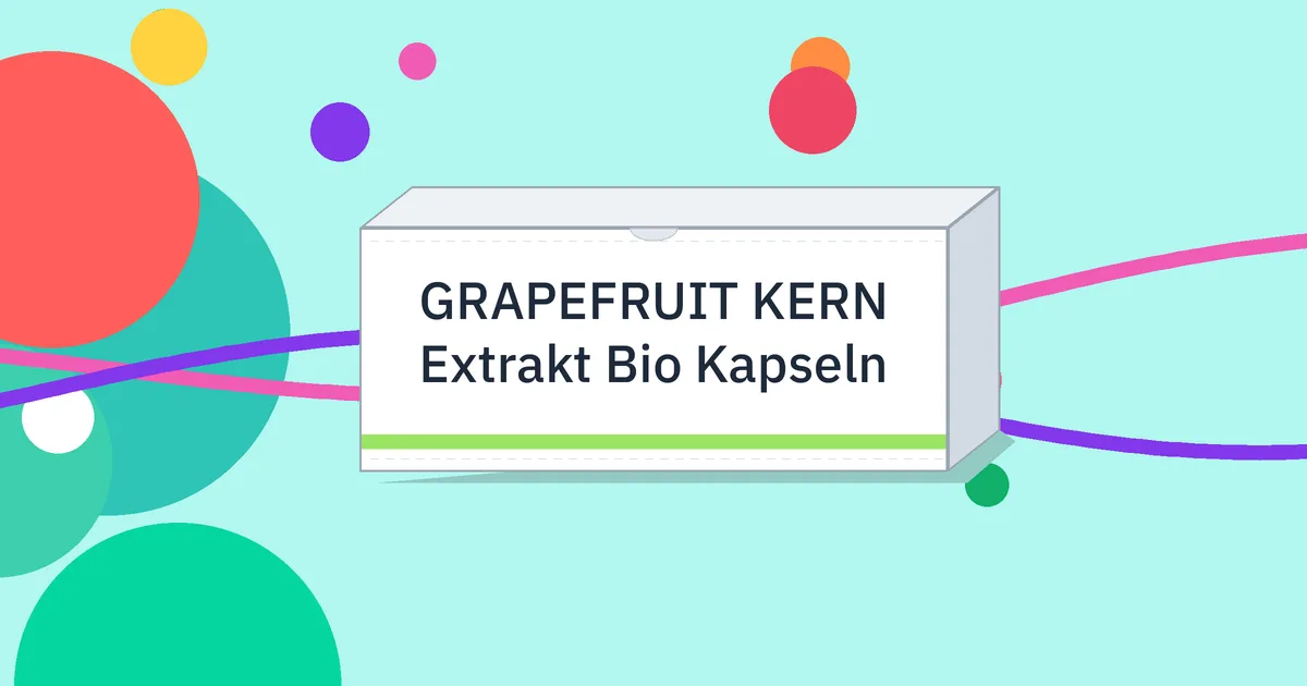Symbolbild: Packung mit der Aufschrift GRAPEFRUIT KERN Extrakt Bio Kapseln (PZN 11591748) – Verfügbarkeit und Bezug in Apotheken in Frankfurt am Main