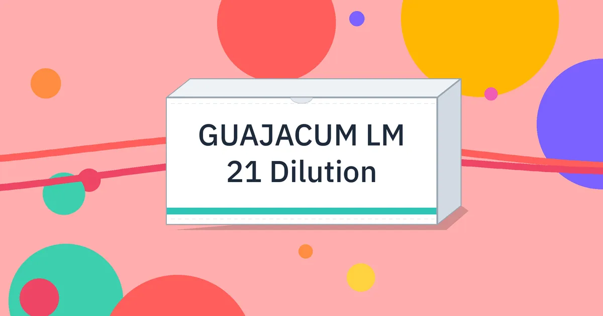 Symbolbild: Packung mit der Aufschrift GUAJACUM LM 21 Dilution (PZN 12882689) – Verfügbarkeit und Bezug in Apotheken in Frankfurt am Main