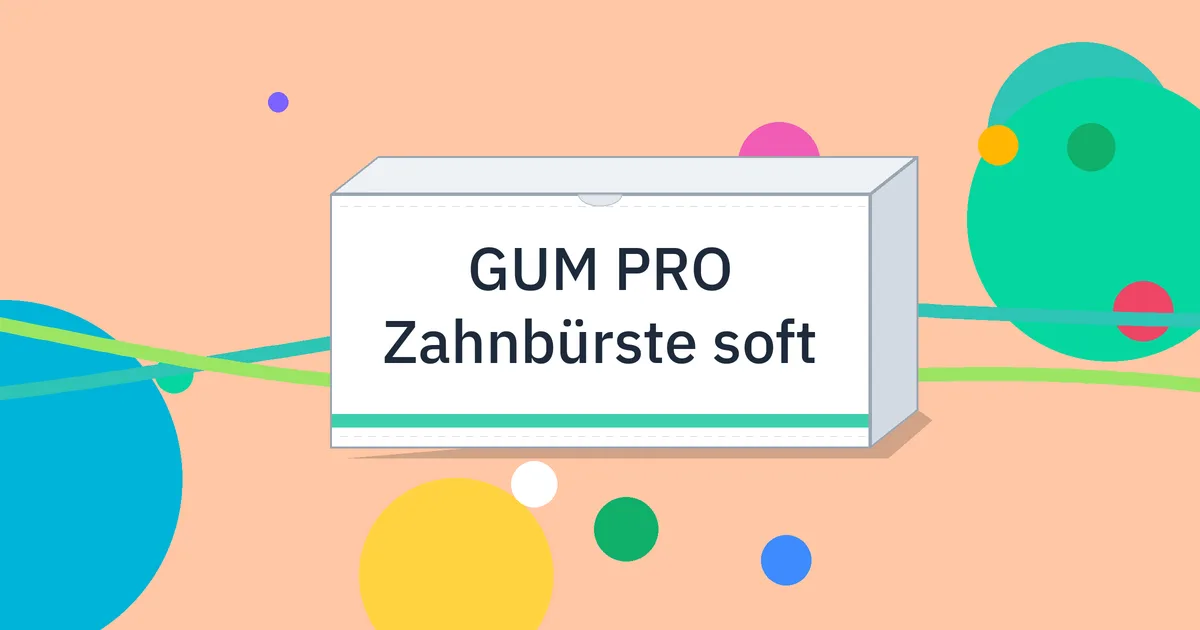 Symbolbild: Packung mit der Aufschrift GUM PRO Zahnbürste soft (PZN 17935930) – Verfügbarkeit und Bezug in Apotheken in Frankfurt am Main