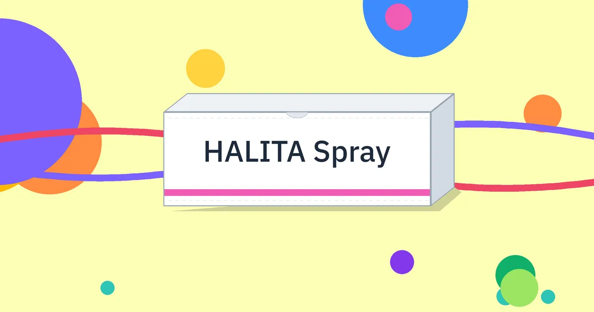 Symbolbild: Packung mit der Aufschrift HALITA Spray (PZN 05703663) – Verfügbarkeit und Bezug in Apotheken in Frankfurt am Main