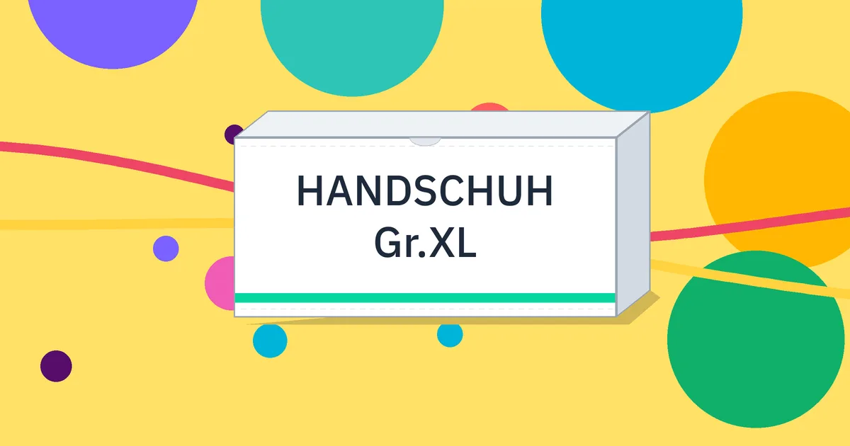 Symbolbild: Packung mit der Aufschrift HANDSCHUH Gr.XL (PZN 10547018) – Verfügbarkeit und Bezug in Apotheken in Frankfurt am Main