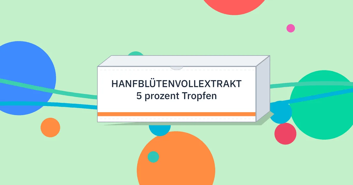 Symbolbild: Packung mit der Aufschrift HANFBLÜTENVOLLEXTRAKT 5 prozent Tropfen (PZN 17947034) – Verfügbarkeit und Bezug in Apotheken in Frankfurt am Main