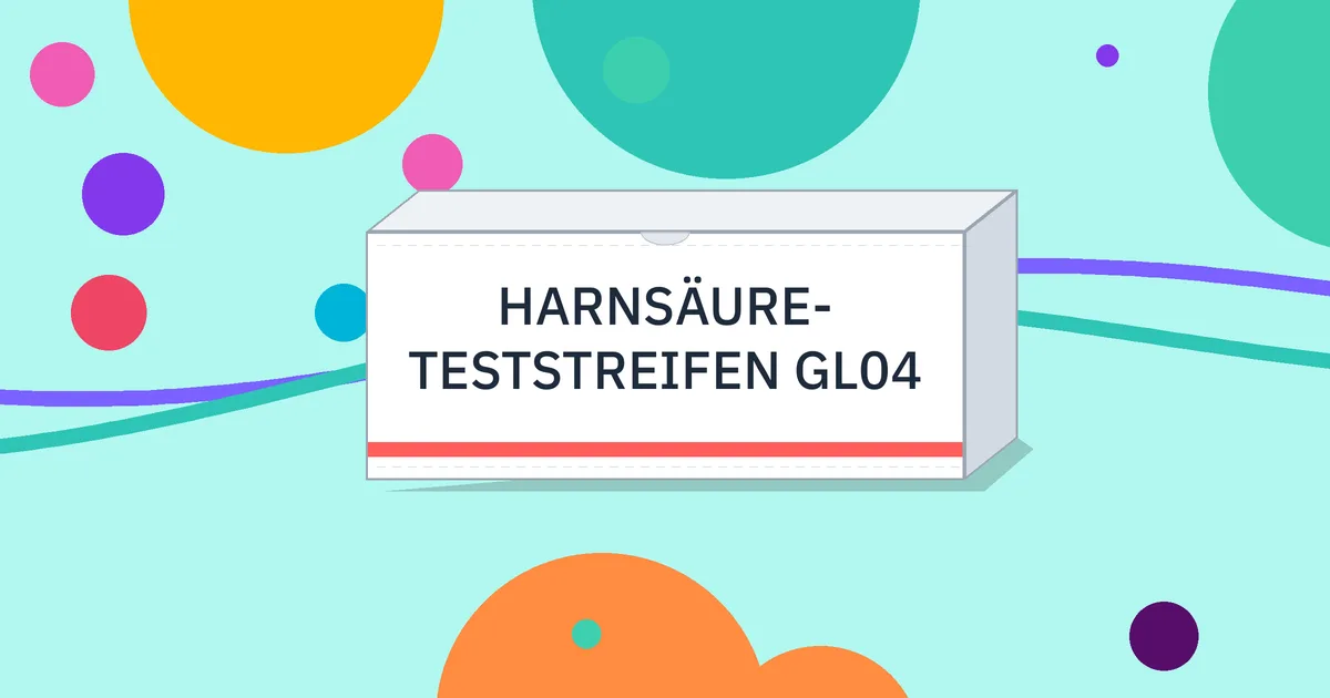 Symbolbild: Packung mit der Aufschrift HARNSÄURE-TESTSTREIFEN GL04 (PZN 18850526) – Verfügbarkeit und Bezug in Apotheken in Frankfurt am Main