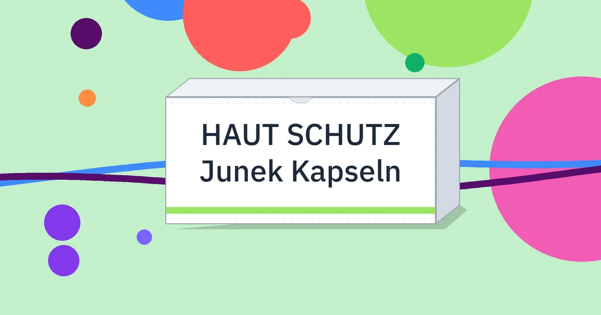 Symbolbild: Packung mit der Aufschrift HAUT SCHUTZ Junek Kapseln (PZN 01161662) – Verfügbarkeit und Bezug in Apotheken in Frankfurt am Main
