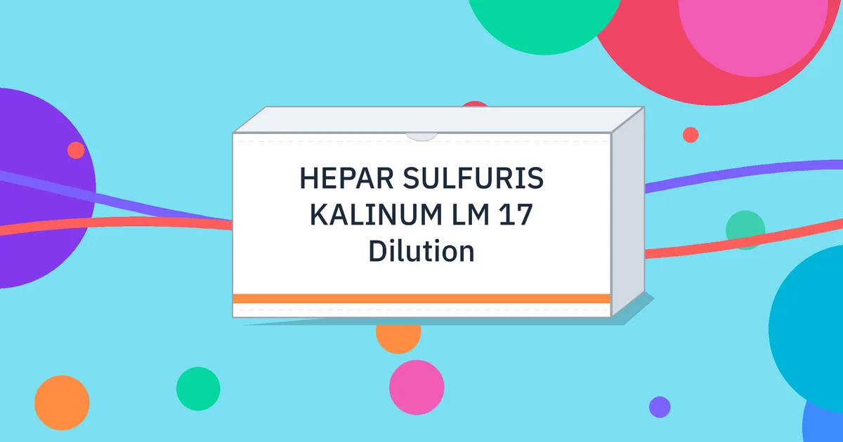 Symbolbild: Packung mit der Aufschrift HEPAR SULFURIS KALINUM LM 17 Dilution (PZN 12887936) – Verfügbarkeit und Bezug in Apotheken in Frankfurt am Main