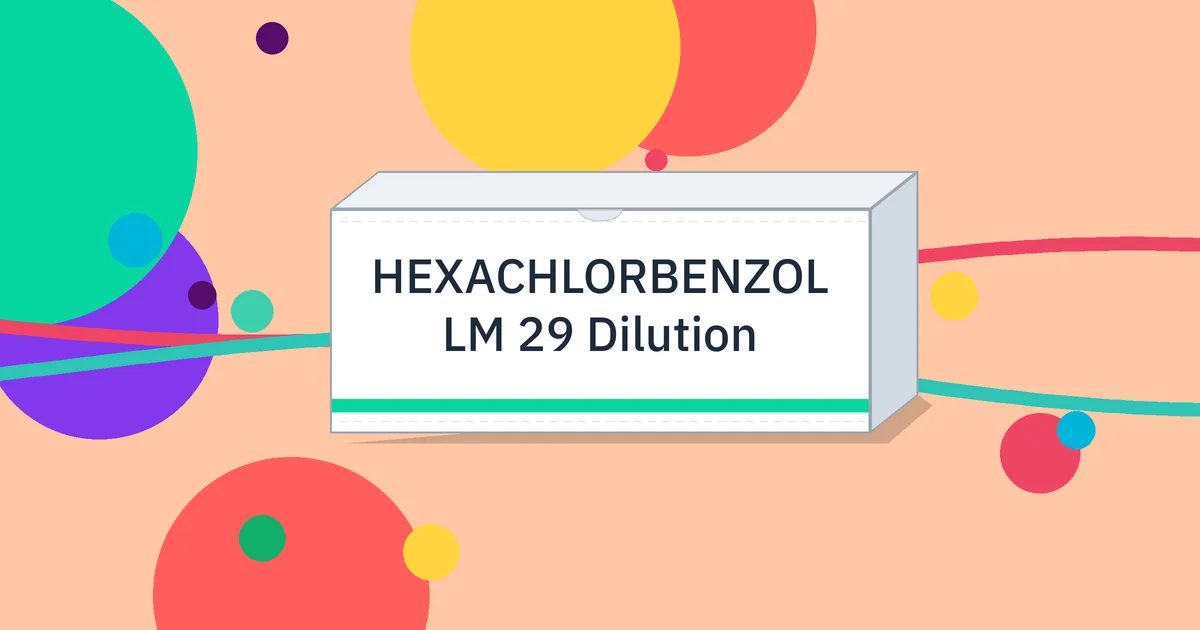 Symbolbild: Packung mit der Aufschrift HEXACHLORBENZOL LM 29 Dilution (PZN 12889036) – Verfügbarkeit und Bezug in Apotheken in Frankfurt am Main