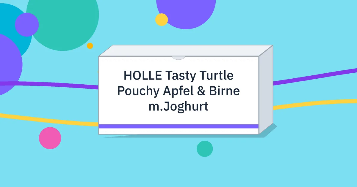 Symbolbild: Packung mit der Aufschrift HOLLE Tasty Turtle Pouchy Apfel & Birne m.Joghurt (PZN 17449661) – Verfügbarkeit und Bezug in Apotheken in Frankfurt am Main