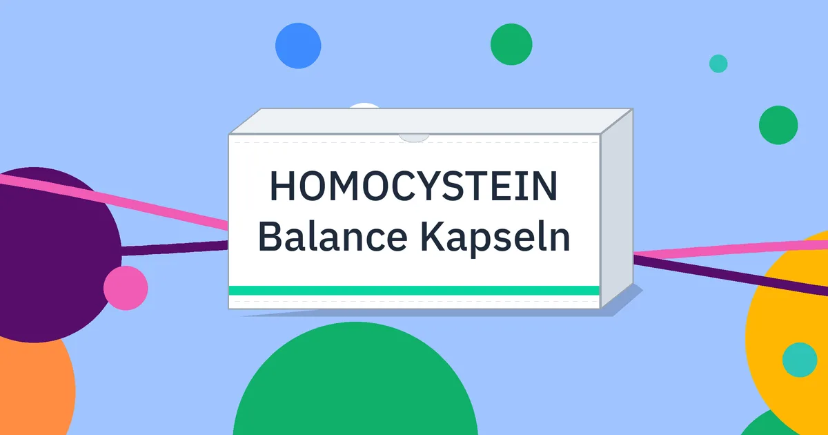 Symbolbild: Packung mit der Aufschrift HOMOCYSTEIN Balance Kapseln (PZN 16528737) – Verfügbarkeit und Bezug in Apotheken in Frankfurt am Main