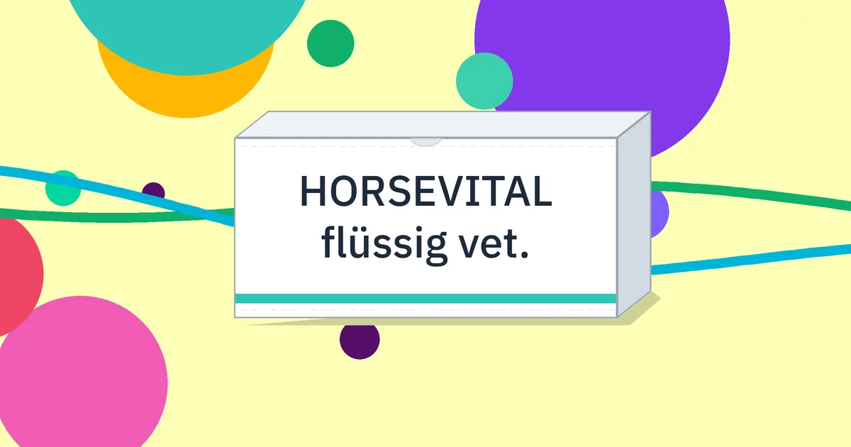 Symbolbild: Packung mit der Aufschrift HORSEVITAL flüssig vet. (PZN 09735507) – Verfügbarkeit und Bezug in Apotheken in Frankfurt am Main