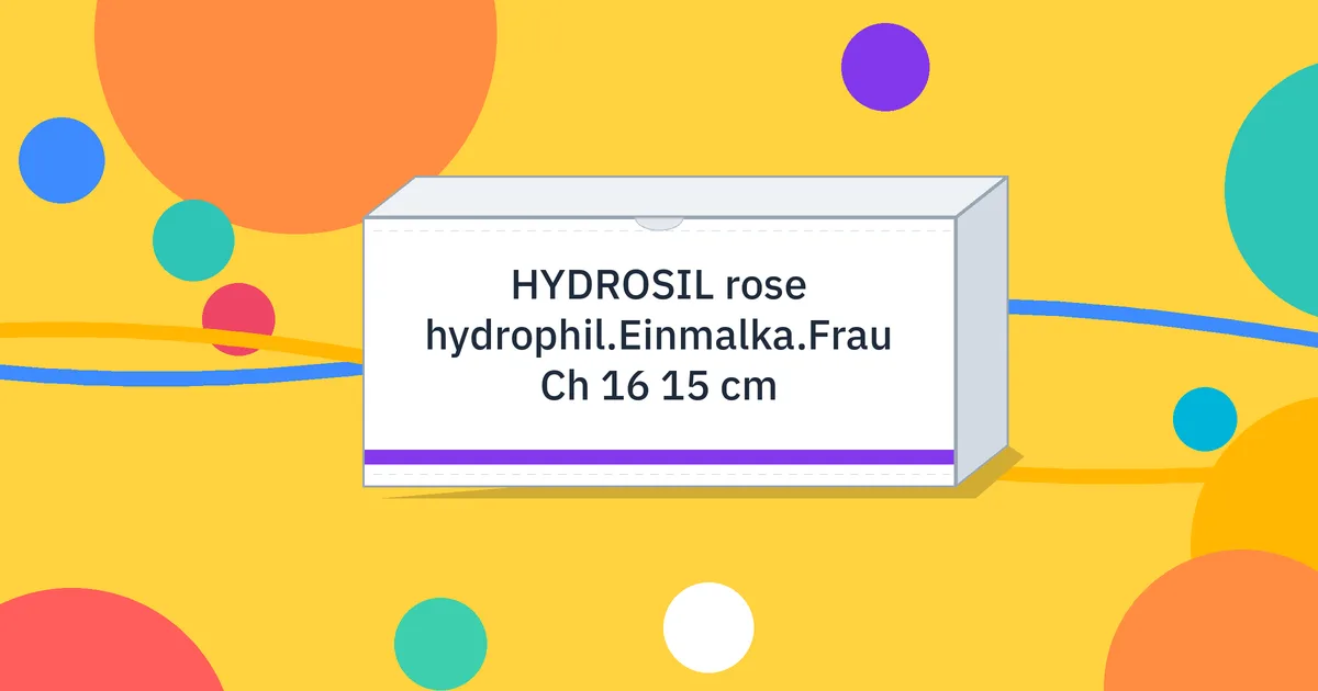 Symbolbild: Packung mit der Aufschrift HYDROSIL rose hydrophil.Einmalka.Frau Ch 16 15 cm (PZN 11096730) – Verfügbarkeit und Bezug in Apotheken in Frankfurt am Main