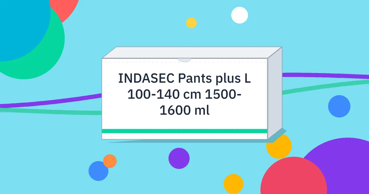 Symbolbild: Packung mit der Aufschrift INDASEC Pants plus L 100-140 cm 1500-1600 ml (PZN 09922741) – Verfügbarkeit und Bezug in Apotheken in Frankfurt am Main