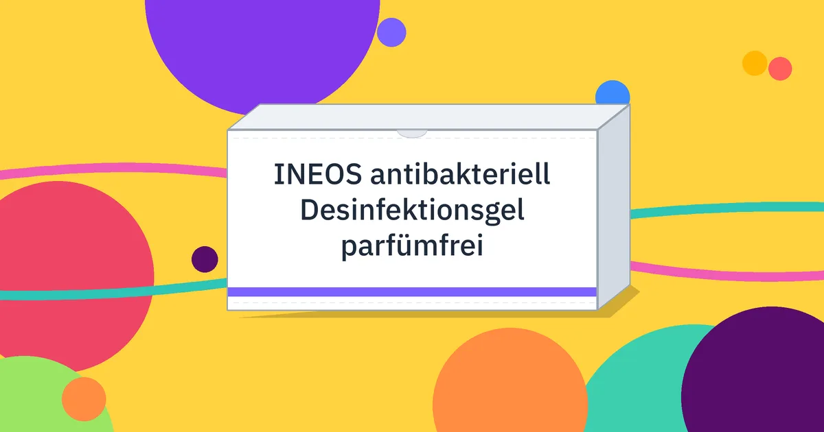 Symbolbild: Packung mit der Aufschrift INEOS antibakteriell Desinfektionsgel parfümfrei (PZN 19231713) – Verfügbarkeit und Bezug in Apotheken in Frankfurt am Main