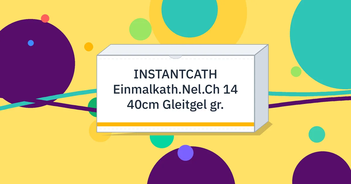 Symbolbild: Packung mit der Aufschrift INSTANTCATH Einmalkath.Nel.Ch 14 40cm Gleitgel gr. (PZN 00103941) – Verfügbarkeit und Bezug in Apotheken in Frankfurt am Main