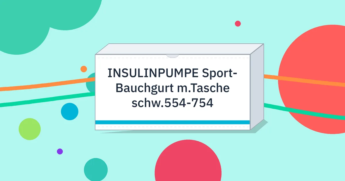 Symbolbild: Packung mit der Aufschrift INSULINPUMPE Sport-Bauchgurt m.Tasche schw.554-754 (PZN 10356399) – Verfügbarkeit und Bezug in Apotheken in Frankfurt am Main
