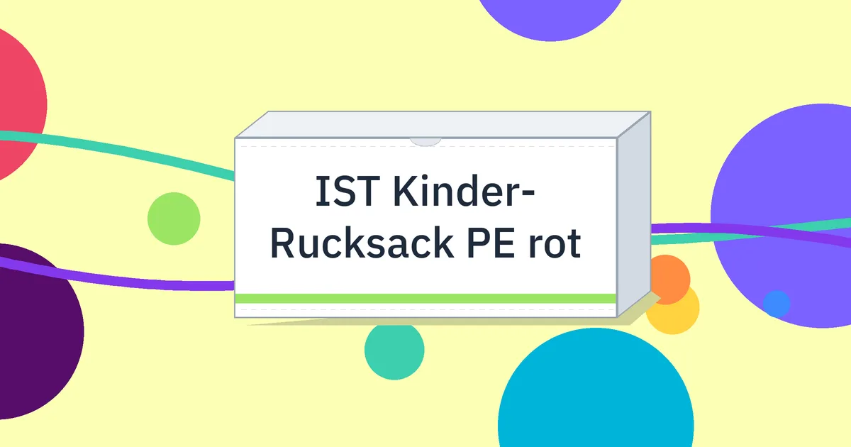 Symbolbild: Packung mit der Aufschrift IST Kinder-Rucksack PE rot (PZN 18763253) – Verfügbarkeit und Bezug in Apotheken in Frankfurt am Main