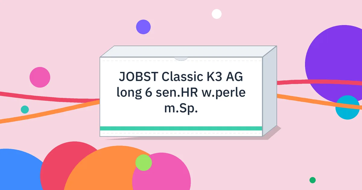 Symbolbild: Packung mit der Aufschrift JOBST Classic K3 AG long 6 sen.HR w.perle m.Sp. (PZN 17958581) – Verfügbarkeit und Bezug in Apotheken in Frankfurt am Main
