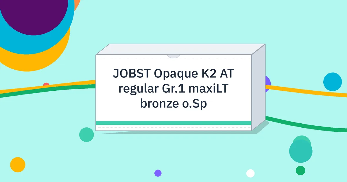 Symbolbild: Packung mit der Aufschrift JOBST Opaque K2 AT regular Gr.1 maxiLT bronze o.Sp (PZN 13160768) – Verfügbarkeit und Bezug in Apotheken in Frankfurt am Main