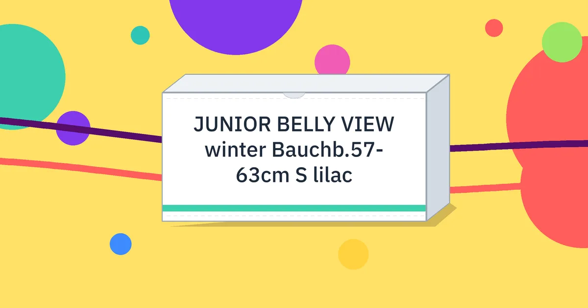 Symbolbild: Packung mit der Aufschrift JUNIOR BELLY VIEW winter Bauchb.57-63cm S lilac (PZN 16537653) – Verfügbarkeit und Bezug in Apotheken in Frankfurt am Main