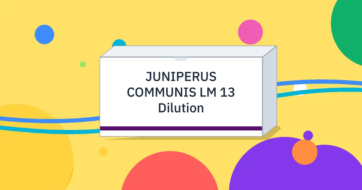 Symbolbild: Packung mit der Aufschrift JUNIPERUS COMMUNIS LM 13 Dilution (PZN 13564655) – Verfügbarkeit und Bezug in Apotheken in Frankfurt am Main
