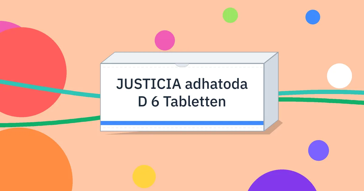 Symbolbild: Packung mit der Aufschrift JUSTICIA adhatoda D 6 Tabletten (PZN 07170840) – Verfügbarkeit und Bezug in Apotheken in Frankfurt am Main