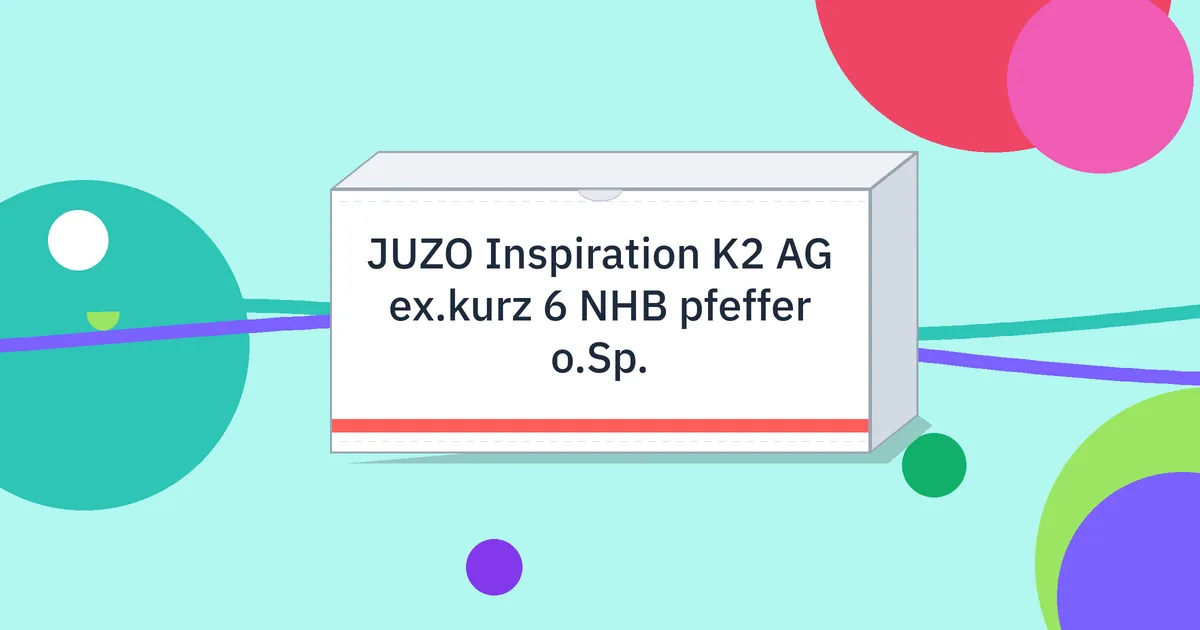Symbolbild: Packung mit der Aufschrift JUZO Inspiration K2 AG ex.kurz 6 NHB pfeffer o.Sp. (PZN 14952193) – Verfügbarkeit und Bezug in Apotheken in Frankfurt am Main