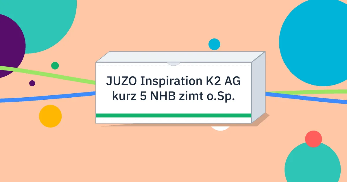 Symbolbild: Packung mit der Aufschrift JUZO Inspiration K2 AG kurz 5 NHB zimt o.Sp. (PZN 14922772) – Verfügbarkeit und Bezug in Apotheken in Frankfurt am Main