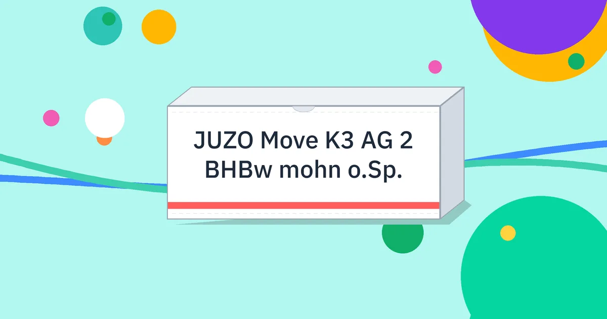 Symbolbild: Packung mit der Aufschrift JUZO Move K3 AG 2 BHBw mohn o.Sp. (PZN 18589708) – Verfügbarkeit und Bezug in Apotheken in Frankfurt am Main