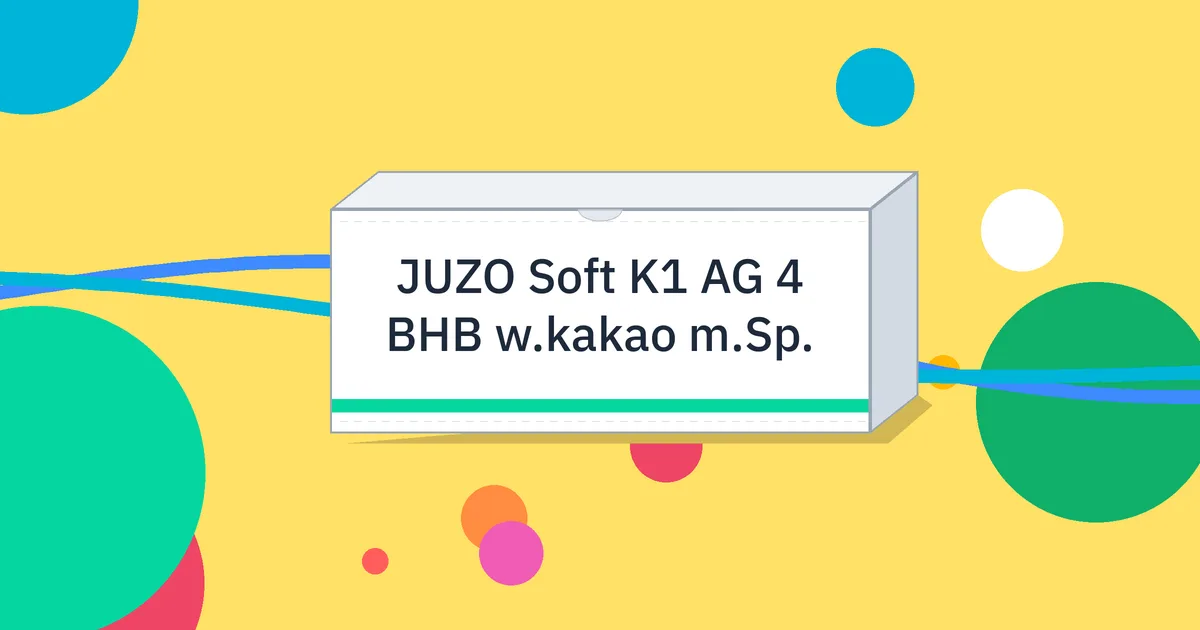 Symbolbild: Packung mit der Aufschrift JUZO Soft K1 AG 4 BHB w.kakao m.Sp. (PZN 14837115) – Verfügbarkeit und Bezug in Apotheken in Frankfurt am Main