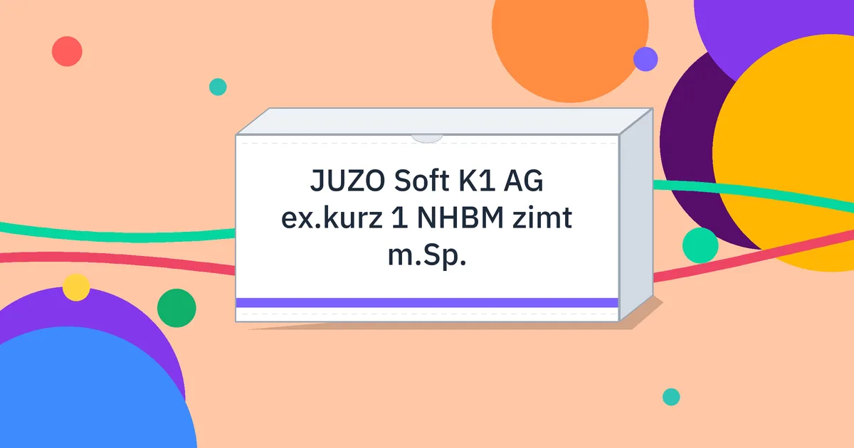 Symbolbild: Packung mit der Aufschrift JUZO Soft K1 AG ex.kurz 1 NHBM zimt m.Sp. (PZN 15000448) – Verfügbarkeit und Bezug in Apotheken in Frankfurt am Main