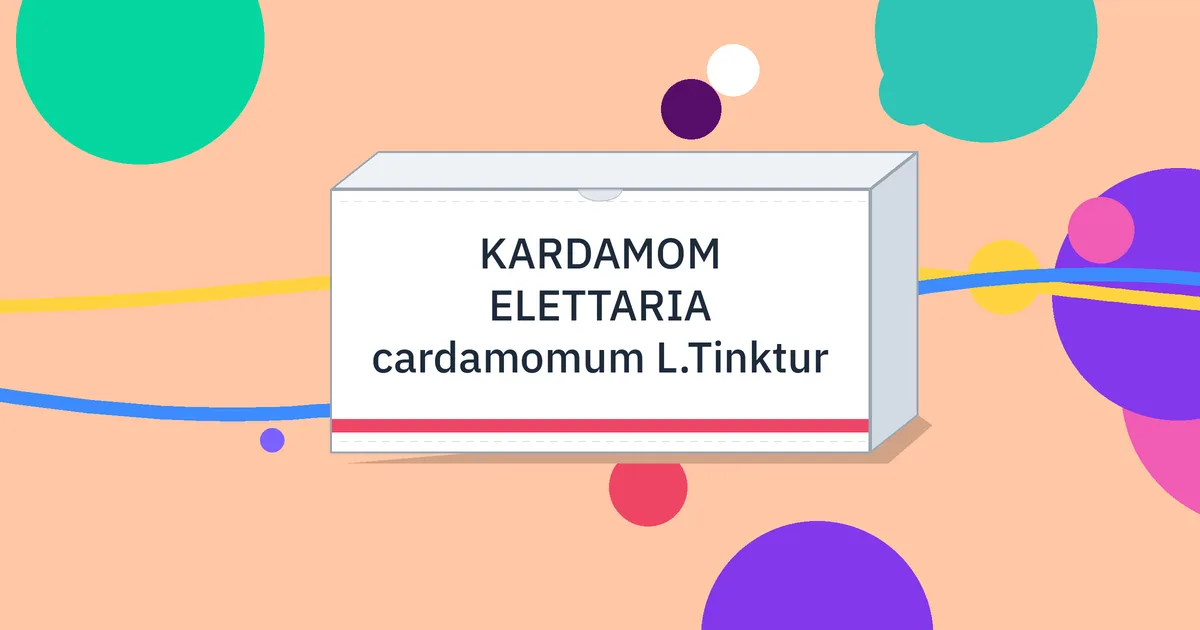 Symbolbild: Packung mit der Aufschrift KARDAMOM ELETTARIA cardamomum L.Tinktur (PZN 18217645) – Verfügbarkeit und Bezug in Apotheken in Frankfurt am Main