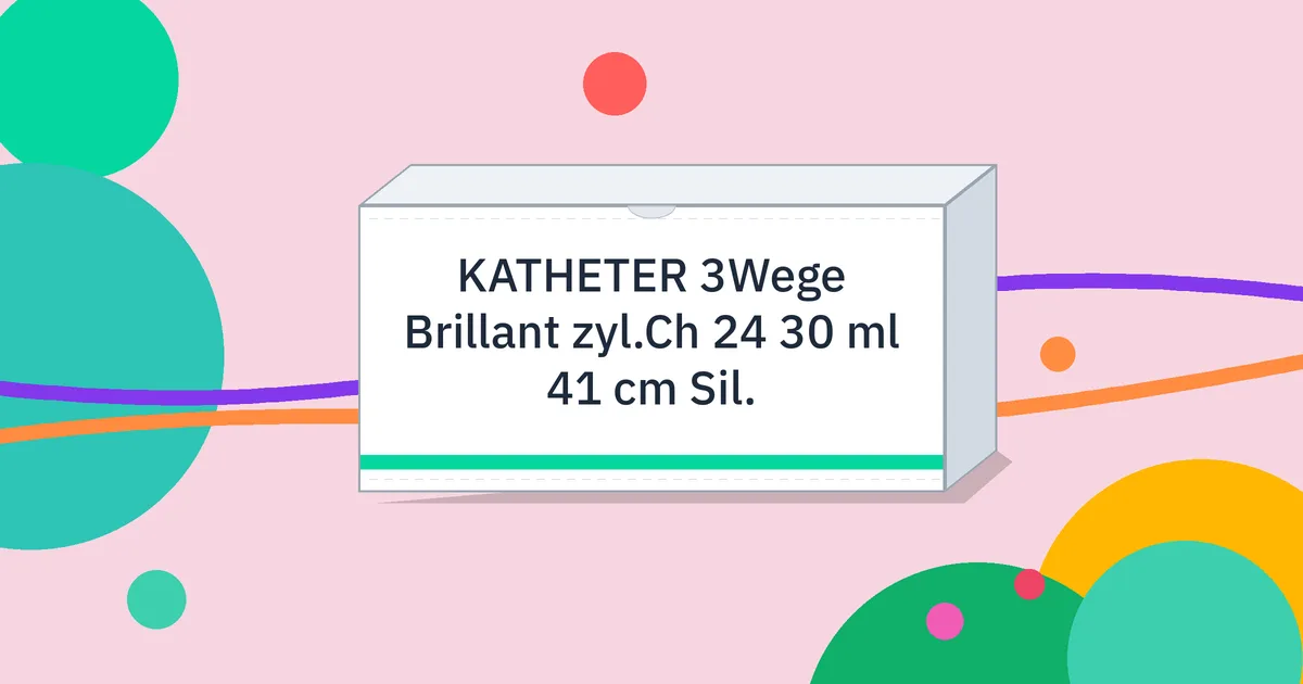 Symbolbild: Packung mit der Aufschrift KATHETER 3Wege Brillant zyl.Ch 24 30 ml 41 cm Sil. (PZN 09377396) – Verfügbarkeit und Bezug in Apotheken in Frankfurt am Main