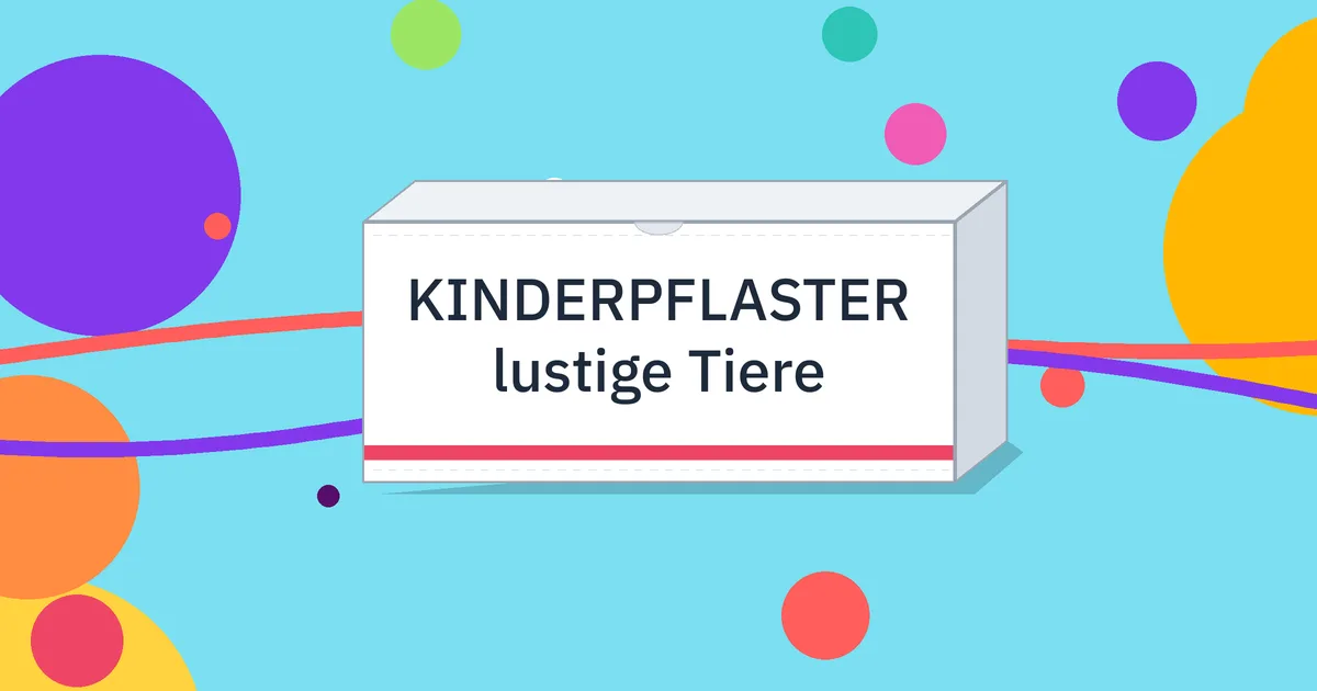 Symbolbild: Packung mit der Aufschrift KINDERPFLASTER lustige Tiere (PZN 00611100) – Verfügbarkeit und Bezug in Apotheken in Frankfurt am Main