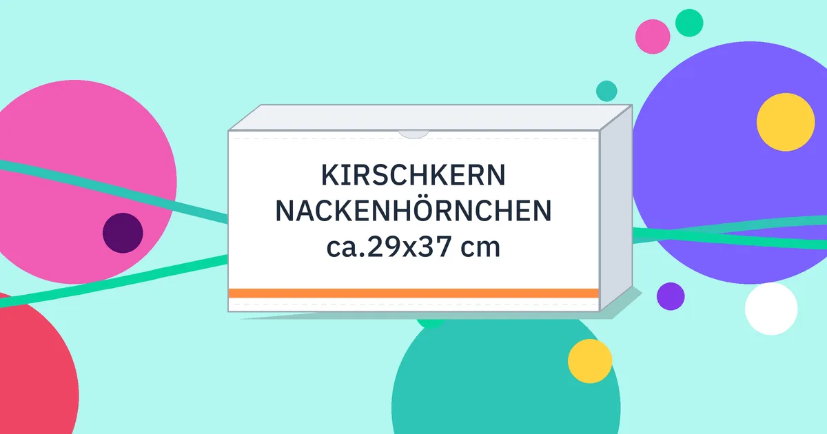 Symbolbild: Packung mit der Aufschrift KIRSCHKERN NACKENHÖRNCHEN ca.29x37 cm (PZN 10113320) – Verfügbarkeit und Bezug in Apotheken in Frankfurt am Main