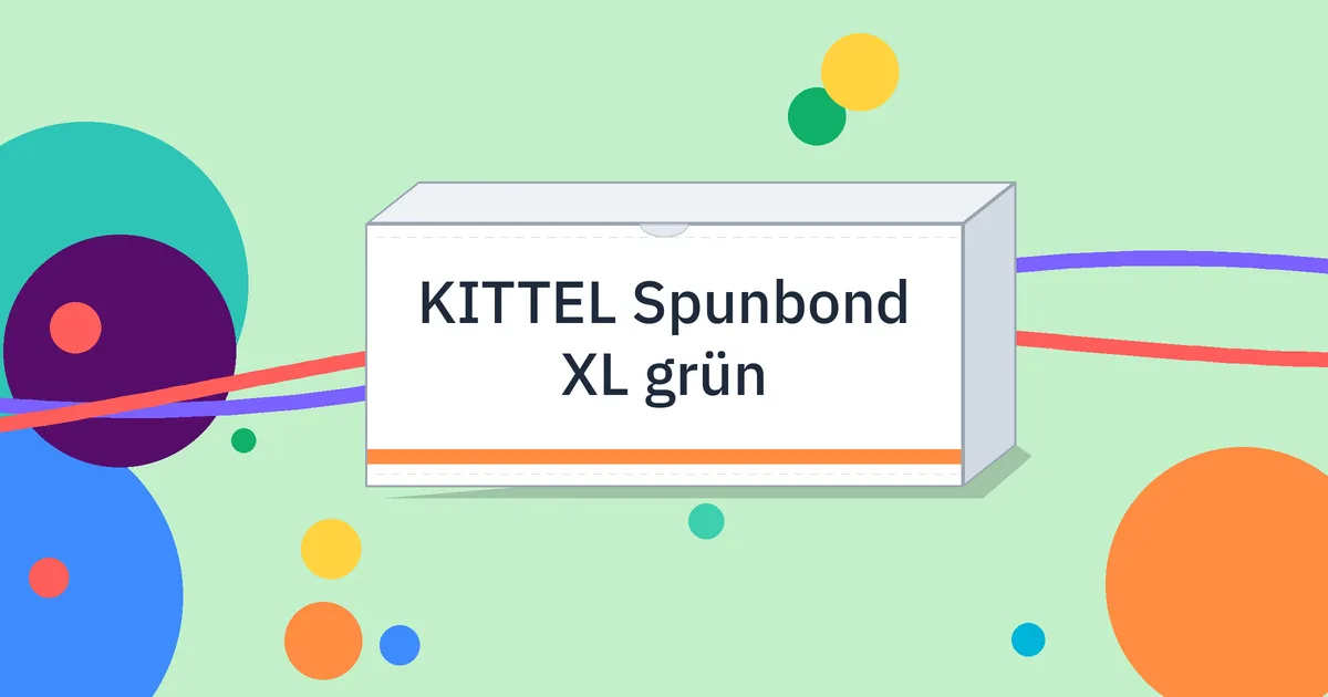 Symbolbild: Packung mit der Aufschrift KITTEL Spunbond XL grün (PZN 20206034) – Verfügbarkeit und Bezug in Apotheken in Frankfurt am Main