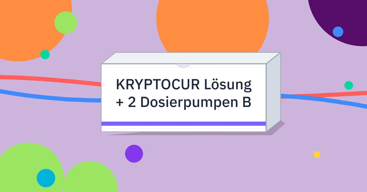 Symbolbild: Packung mit der Aufschrift KRYPTOCUR Lösung + 2 Dosierpumpen B (PZN 12407451) – Verfügbarkeit und Bezug in Apotheken in Frankfurt am Main