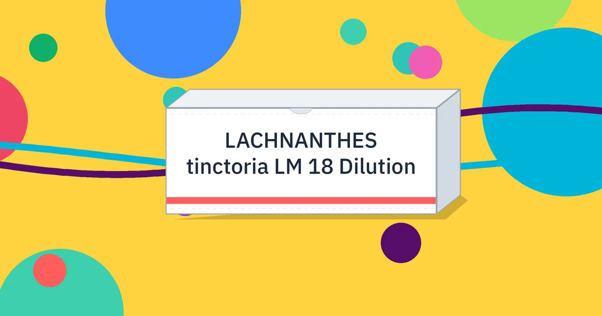 Symbolbild: Packung mit der Aufschrift LACHNANTHES tinctoria LM 18 Dilution (PZN 13520439) – Verfügbarkeit und Bezug in Apotheken in Frankfurt am Main