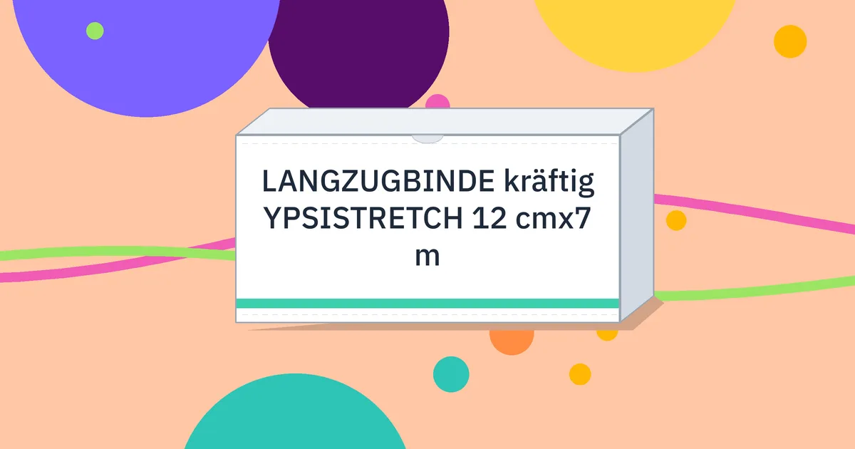 Symbolbild: Packung mit der Aufschrift LANGZUGBINDE kräftig YPSISTRETCH 12 cmx7 m (PZN 06605454) – Verfügbarkeit und Bezug in Apotheken in Frankfurt am Main
