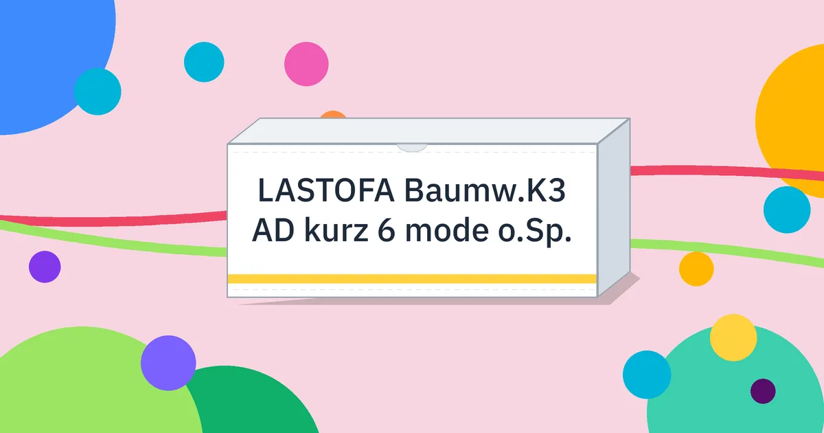 Symbolbild: Packung mit der Aufschrift LASTOFA Baumw.K3 AD kurz 6 mode o.Sp. (PZN 01954055) – Verfügbarkeit und Bezug in Apotheken in Frankfurt am Main