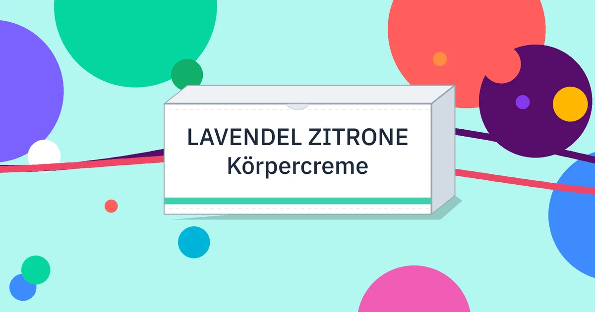 Symbolbild: Packung mit der Aufschrift LAVENDEL ZITRONE Körpercreme (PZN 16006795) – Verfügbarkeit und Bezug in Apotheken in Frankfurt am Main