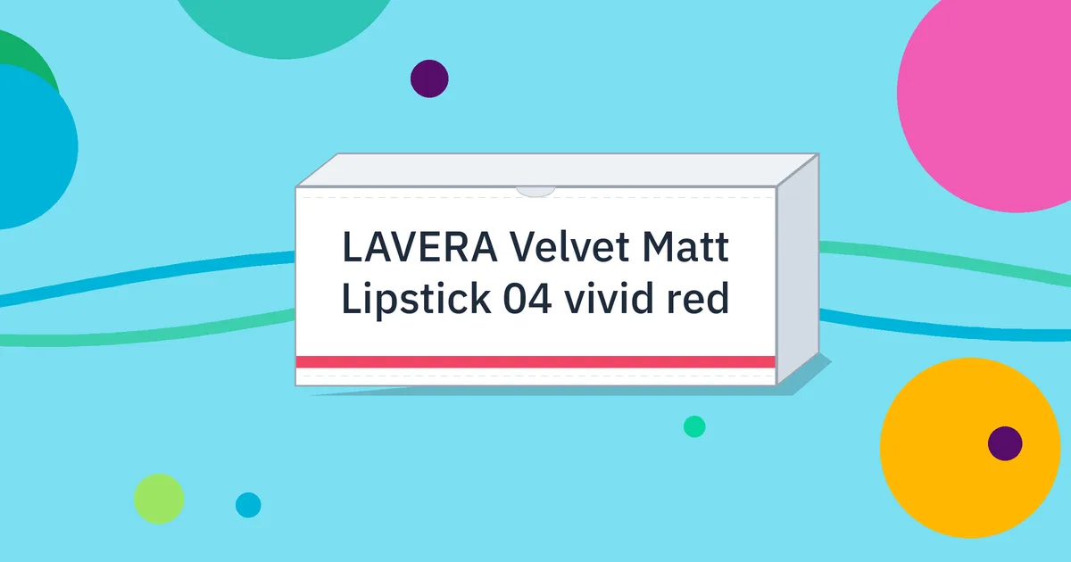 Symbolbild: Packung mit der Aufschrift LAVERA Velvet Matt Lipstick 04 vivid red (PZN 16929353) – Verfügbarkeit und Bezug in Apotheken in Frankfurt am Main