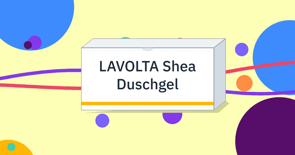 Symbolbild: Packung mit der Aufschrift LAVOLTA Shea Duschgel (PZN 06141032) – Verfügbarkeit und Bezug in Apotheken in Frankfurt am Main