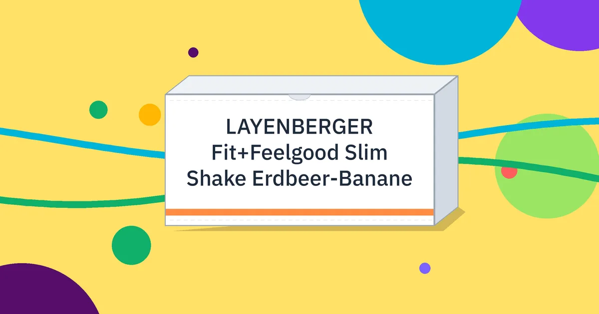 Symbolbild: Packung mit der Aufschrift LAYENBERGER Fit+Feelgood Slim Shake Erdbeer-Banane (PZN 17149953) – Verfügbarkeit und Bezug in Apotheken in Frankfurt am Main