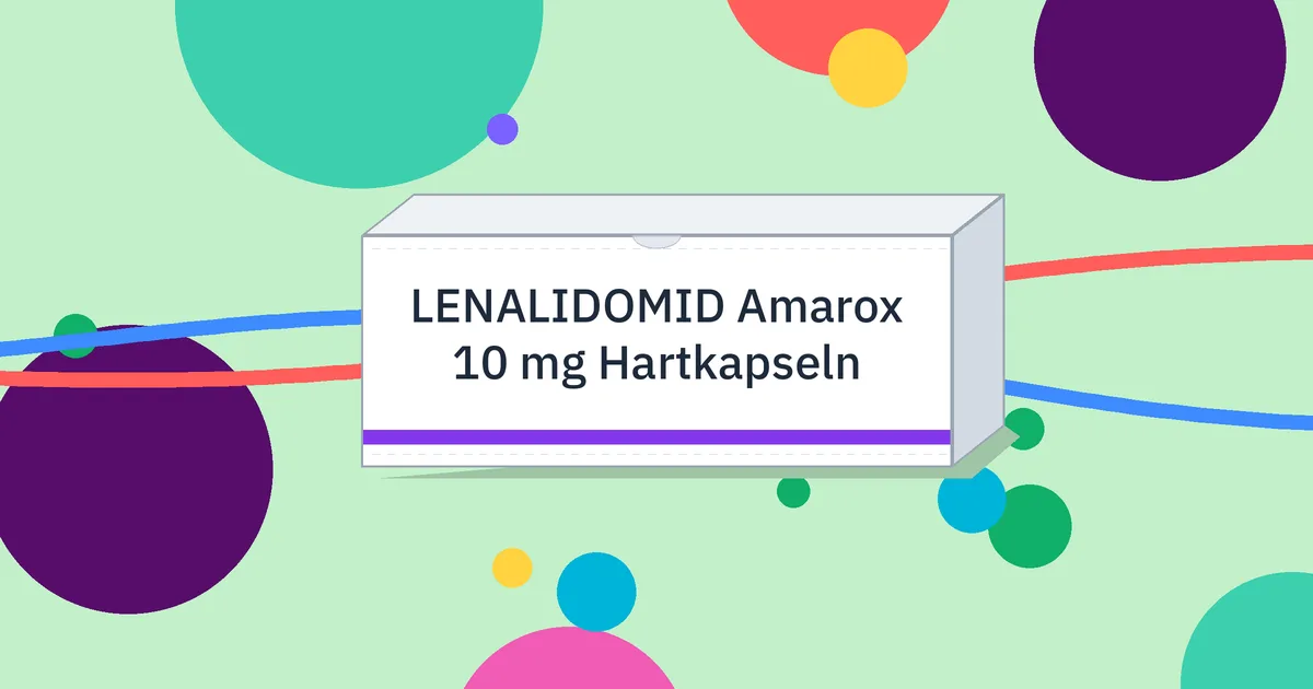Symbolbild: Packung mit der Aufschrift LENALIDOMID Amarox 10 mg Hartkapseln (PZN 18181686) – Verfügbarkeit und Bezug in Apotheken in Frankfurt am Main