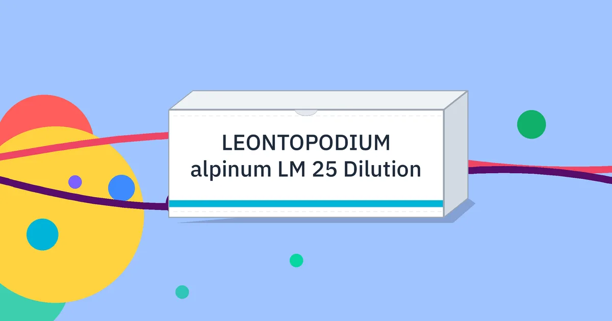 Symbolbild: Packung mit der Aufschrift LEONTOPODIUM alpinum LM 25 Dilution (PZN 13525595) – Verfügbarkeit und Bezug in Apotheken in Frankfurt am Main