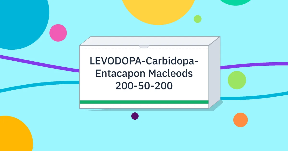 Symbolbild: Packung mit der Aufschrift LEVODOPA-Carbidopa-Entacapon Macleods 200-50-200 (PZN 18327256) – Verfügbarkeit und Bezug in Apotheken in Frankfurt am Main