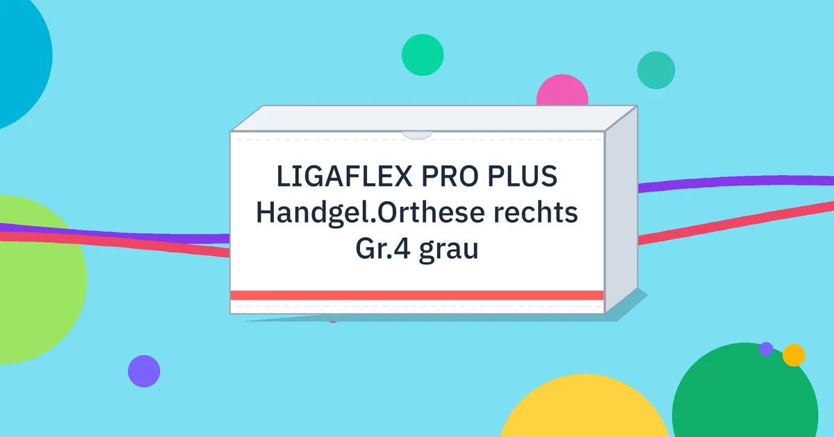 Symbolbild: Packung mit der Aufschrift LIGAFLEX PRO PLUS Handgel.Orthese rechts Gr.4 grau (PZN 12577093) – Verfügbarkeit und Bezug in Apotheken in Frankfurt am Main