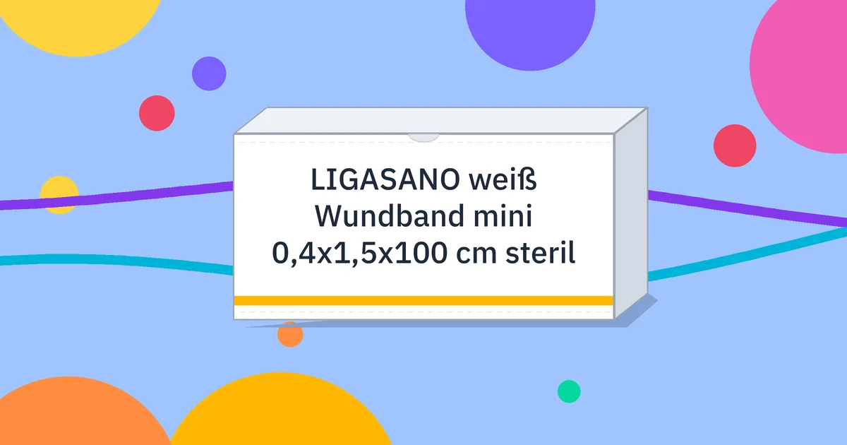 Symbolbild: Packung mit der Aufschrift LIGASANO weiß Wundband mini 0,4x1,5x100 cm steril (PZN 20172163) – Verfügbarkeit und Bezug in Apotheken in Frankfurt am Main