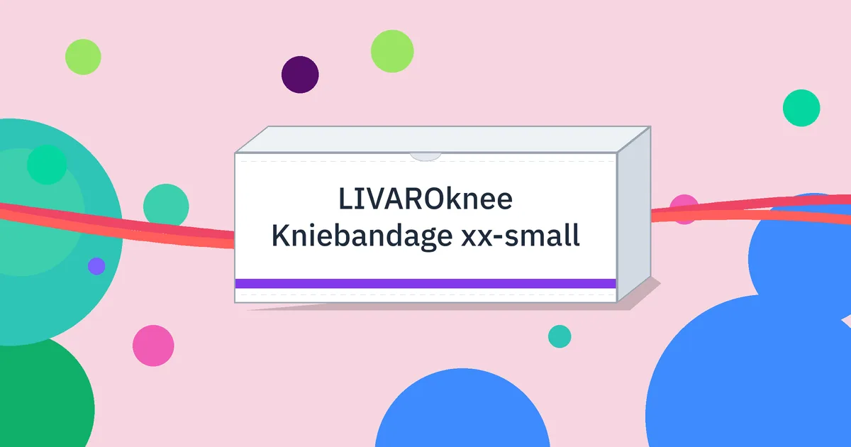 Symbolbild: Packung mit der Aufschrift LIVAROknee Kniebandage xx-small (PZN 17519628) – Verfügbarkeit und Bezug in Apotheken in Frankfurt am Main